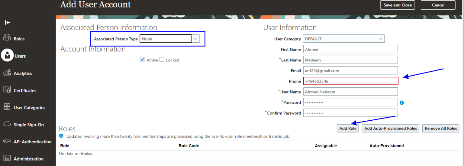 How To Create User And Assign Roles In Oracle Fusion And Post User